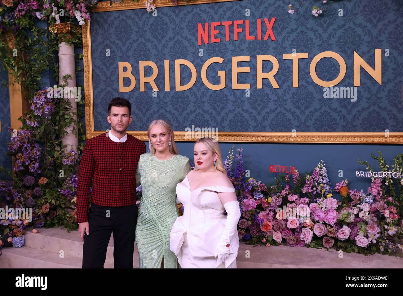 Luke Newton, Nicola Coughlan and Jess Brownell attend the 'Bridgerton ...