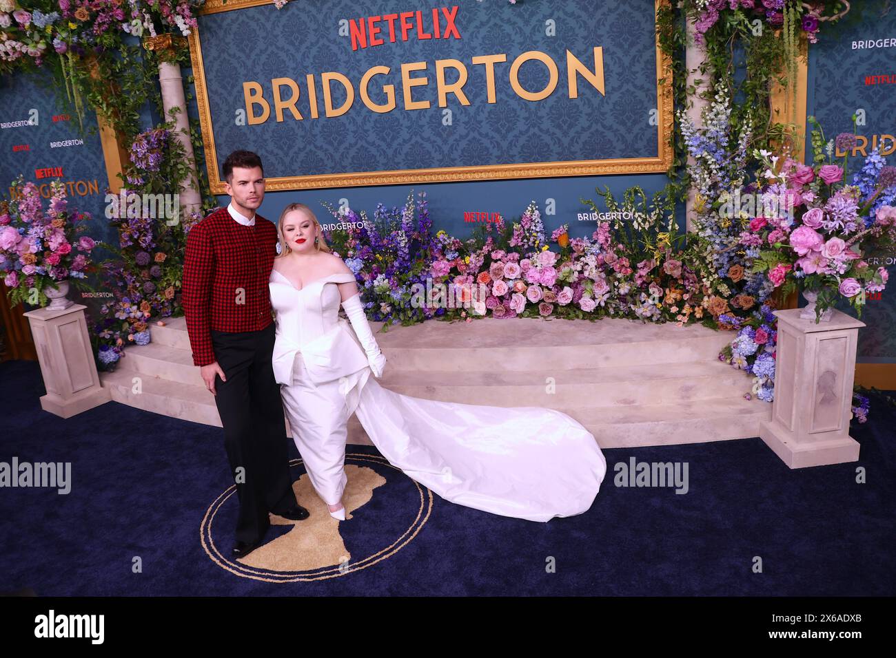 Luke Newton and Nicola Coughlan attend the 'Bridgerton' Season 3 New ...