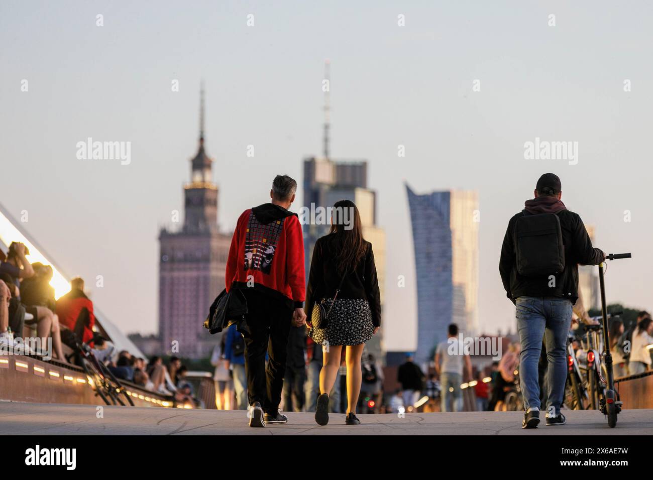 Warsaw, Poland. 13th May, 2024. People are seen walking along the new ...