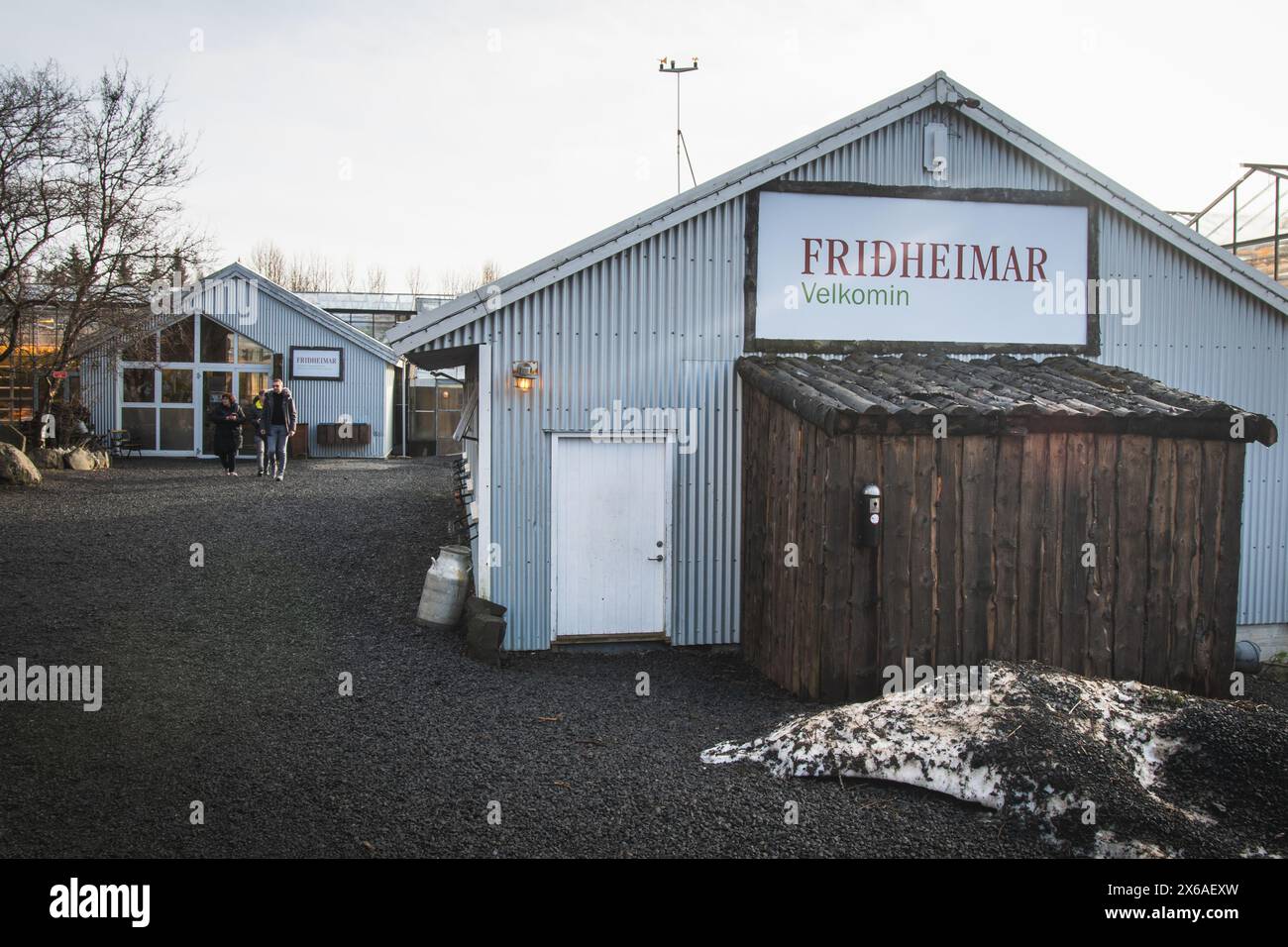 South Iceland-2nd march, 2023: welcome sign and tomato greenhouse ...