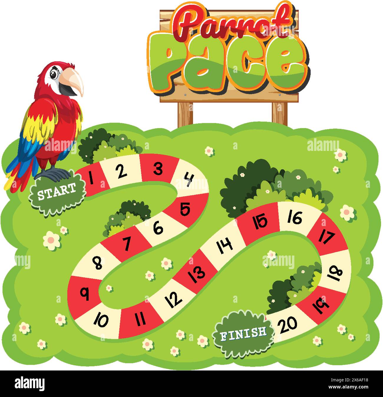 Colorful parrot on a fun board game layout Stock Vector Image & Art - Alamy