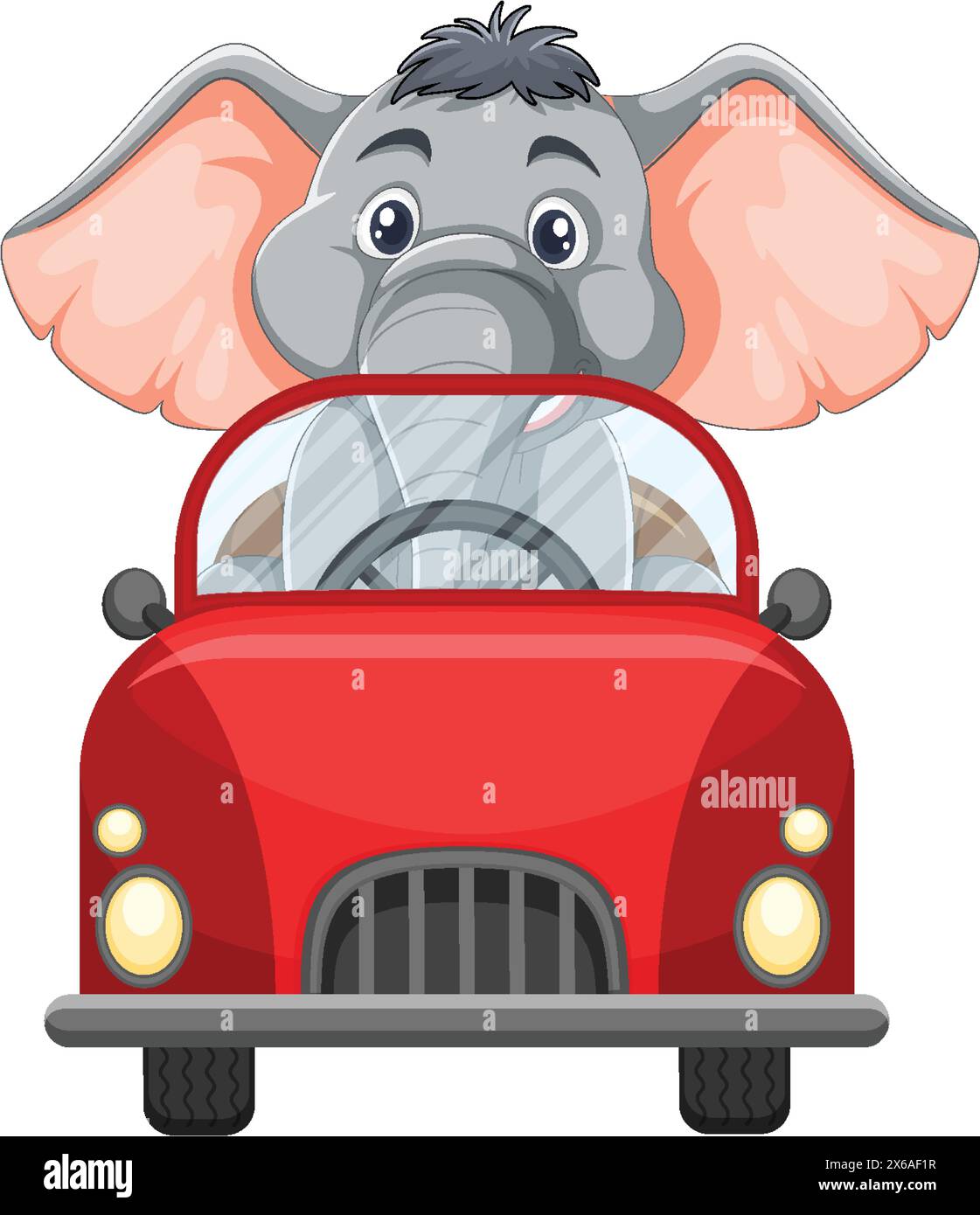 Family in a car driving Cut Out Stock Images & Pictures - Alamy