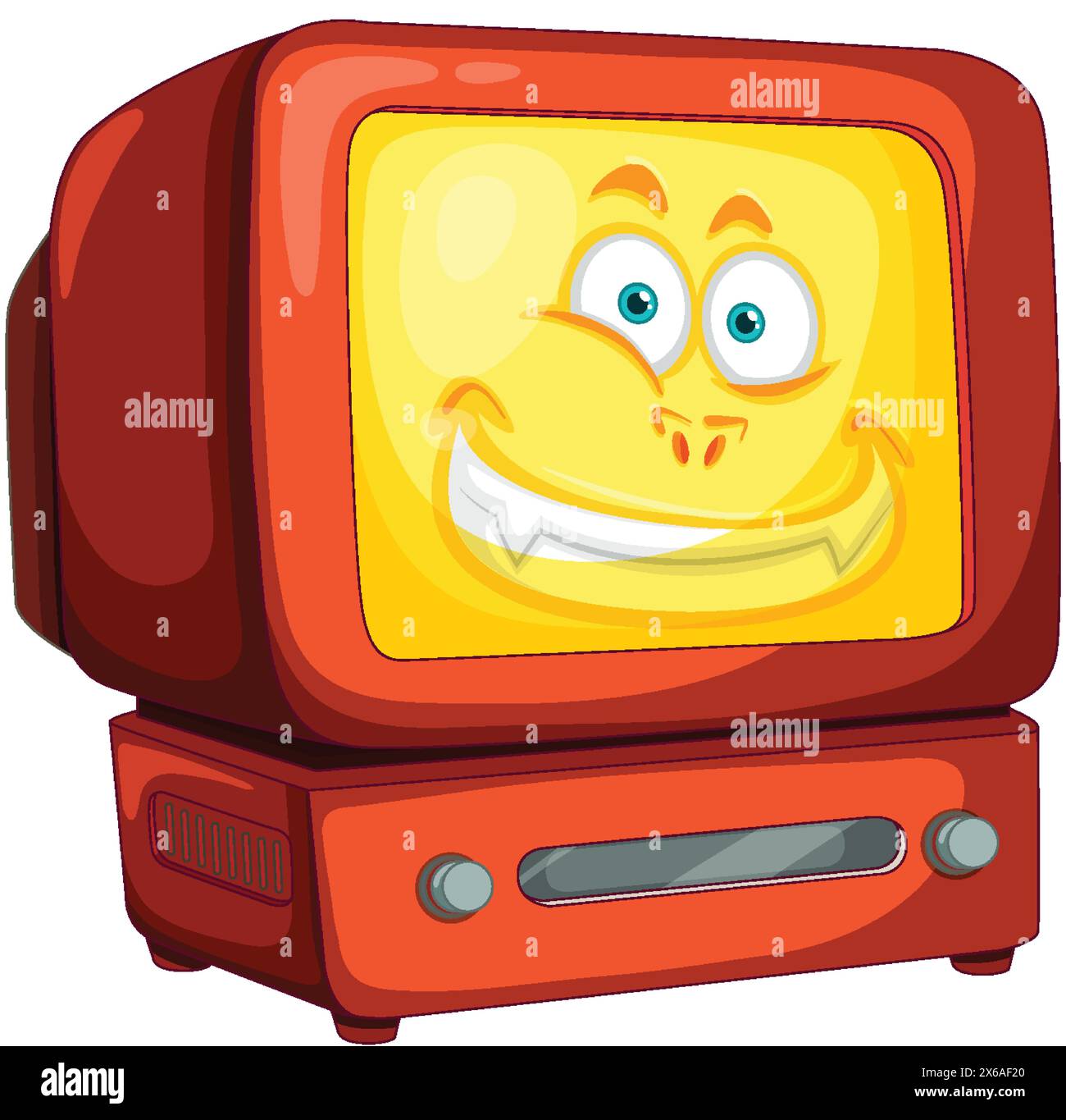 Colorful animated television with a happy face Stock Vector Image & Art ...
