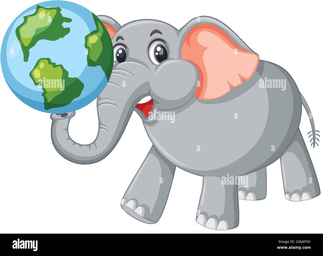 Cartoon elephant balancing Earth on its trunk Stock Vector Image & Art ...
