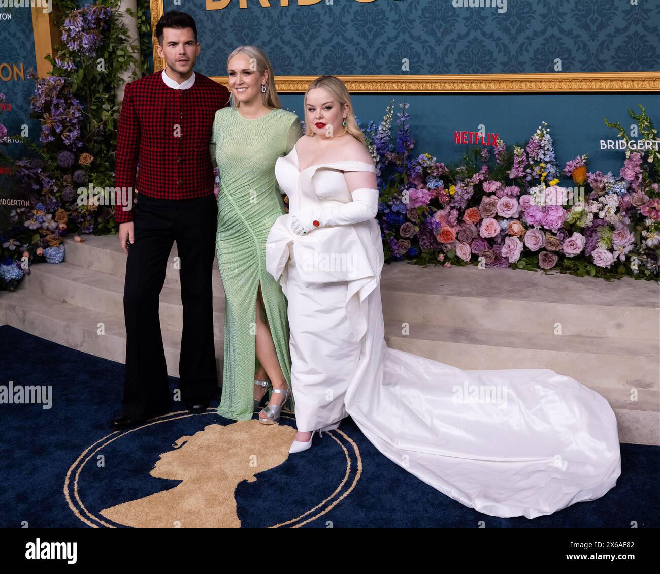 New York, USA. 13th May, 2024. (L-R) Luke Newton, Jess Brownell and ...