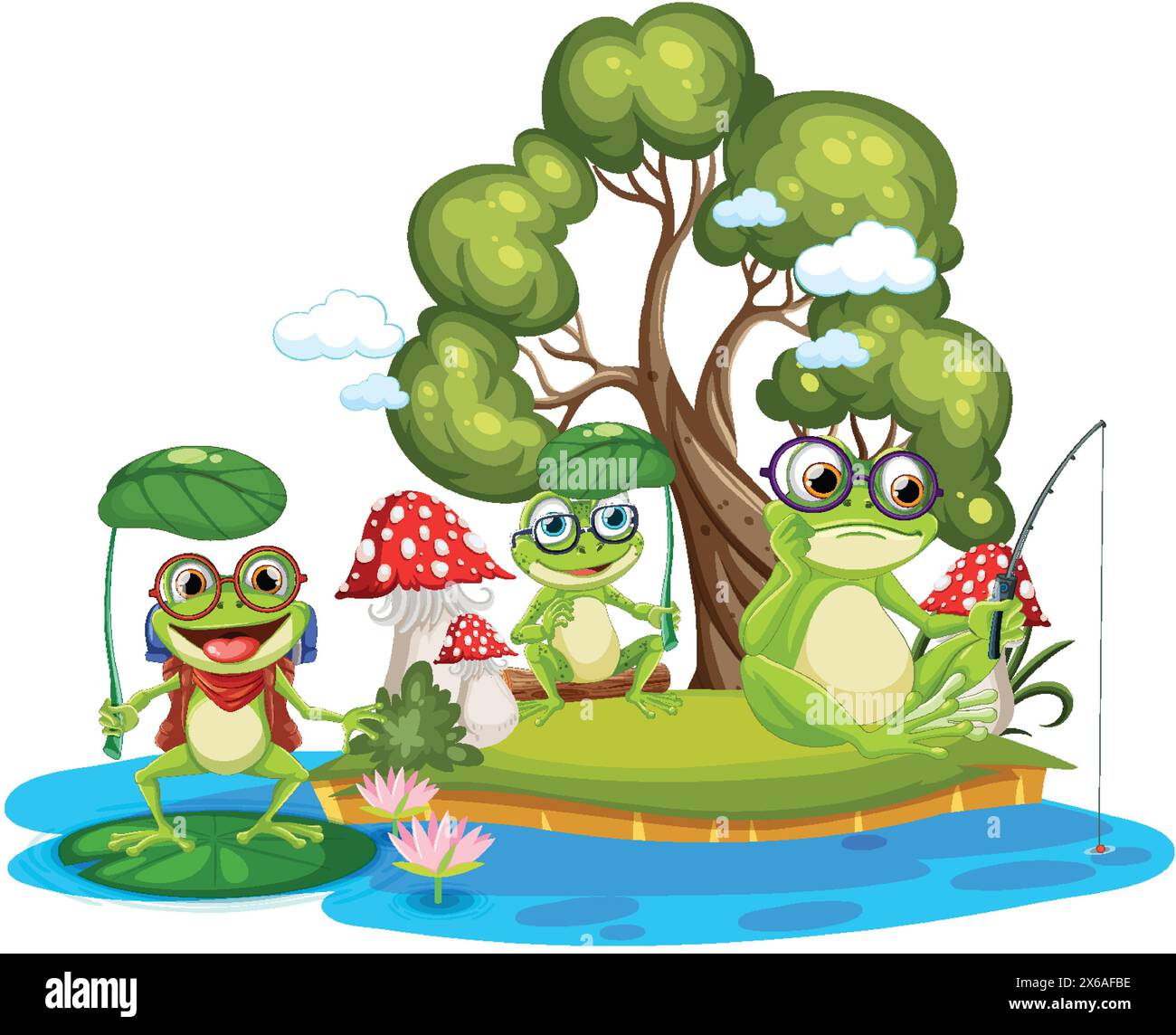 Reading near pond Cut Out Stock Images & Pictures - Alamy