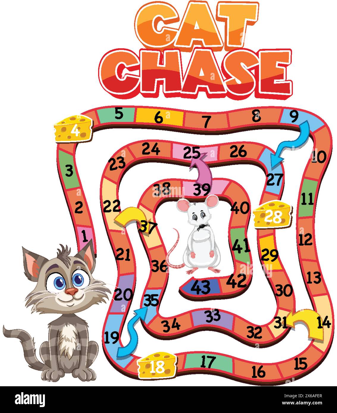 Colorful board game with cat and mouse characters Stock Vector Image & Art - Alamy
