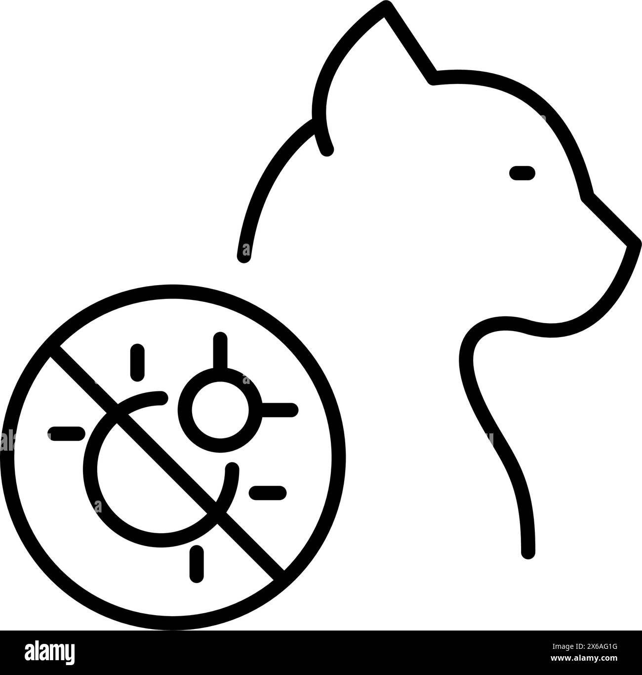 Cat and pest control symbol. Pet insecticide. Pixel perfect, editable ...