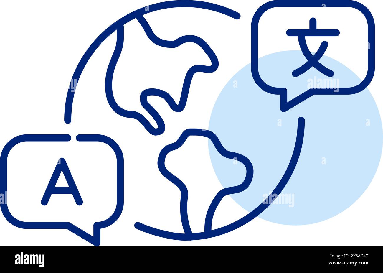 Global citizenship and multilingualism. Earth and speech bubble with ...