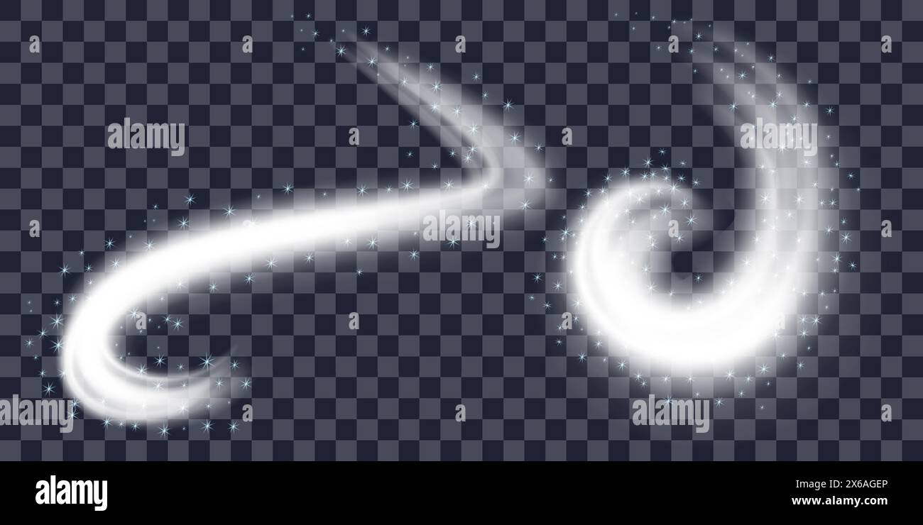 Realistic set of snow air flows. Cold wind, snow swirl. Realistic 3d ...