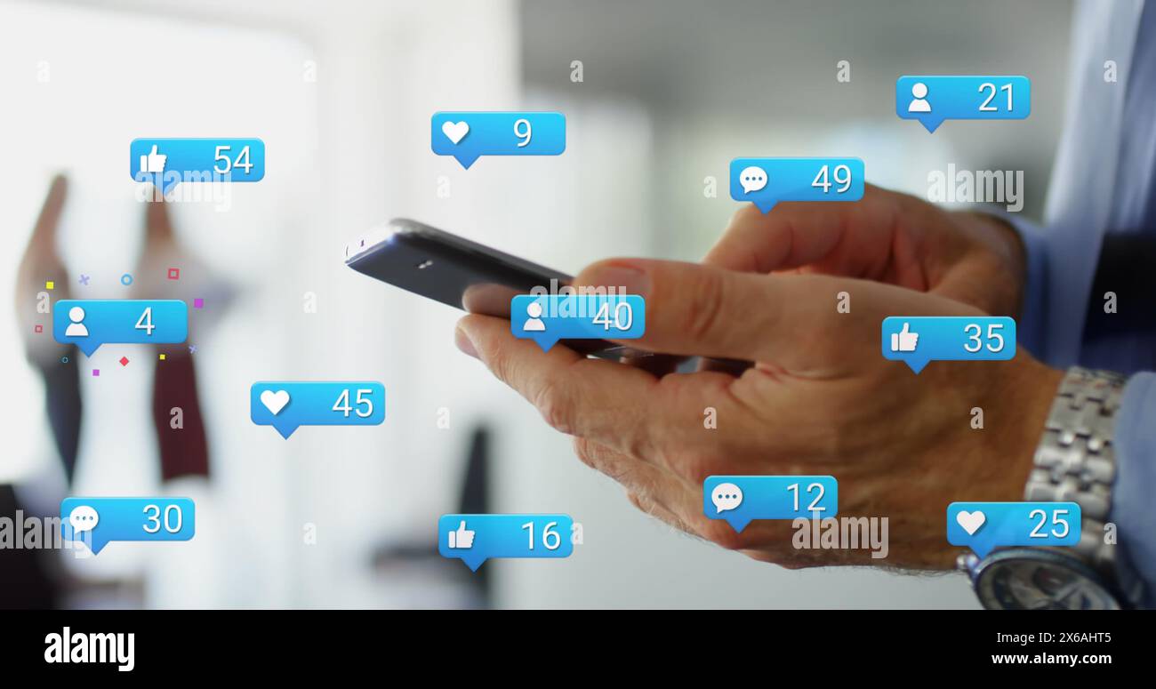 Animation person using smartphone social hi-res stock photography and ...