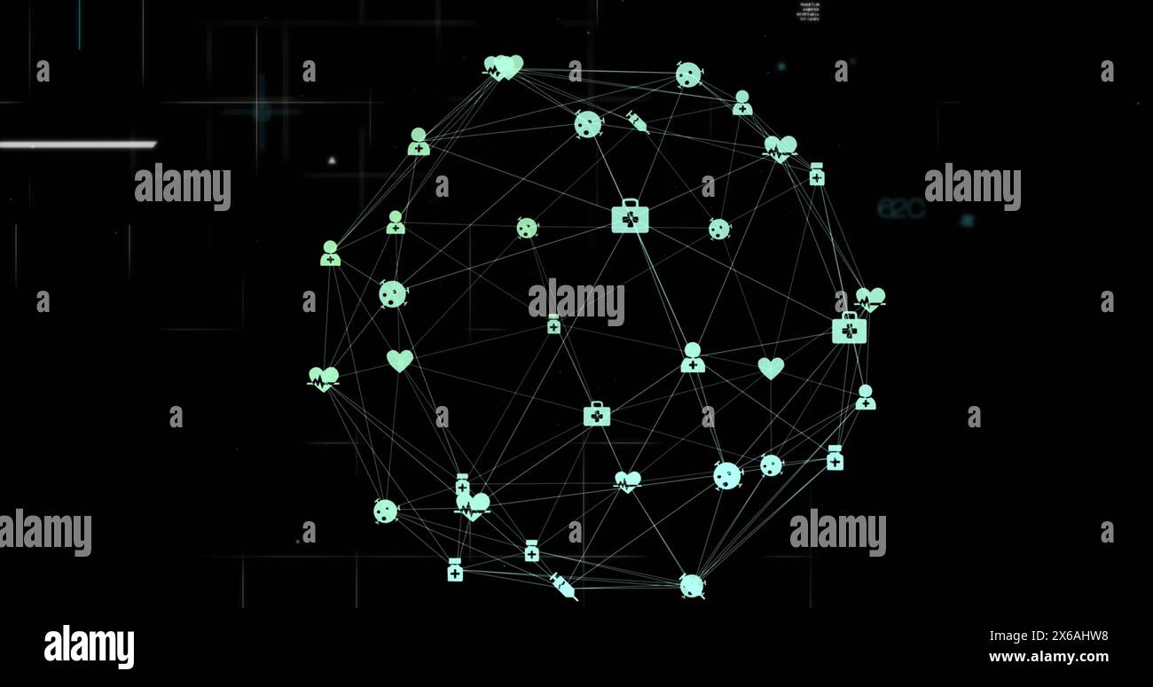 Animation icons data globe on hi-res stock photography and images - Alamy