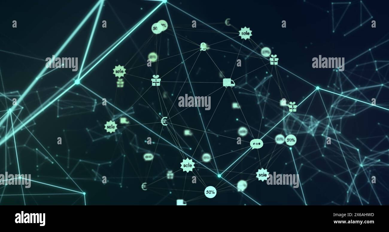 Network technology icons connections animation hi-res stock photography ...