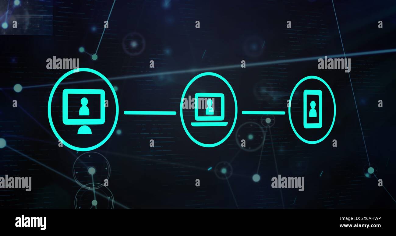 Animation network connections light trail hi-res stock photography and ...