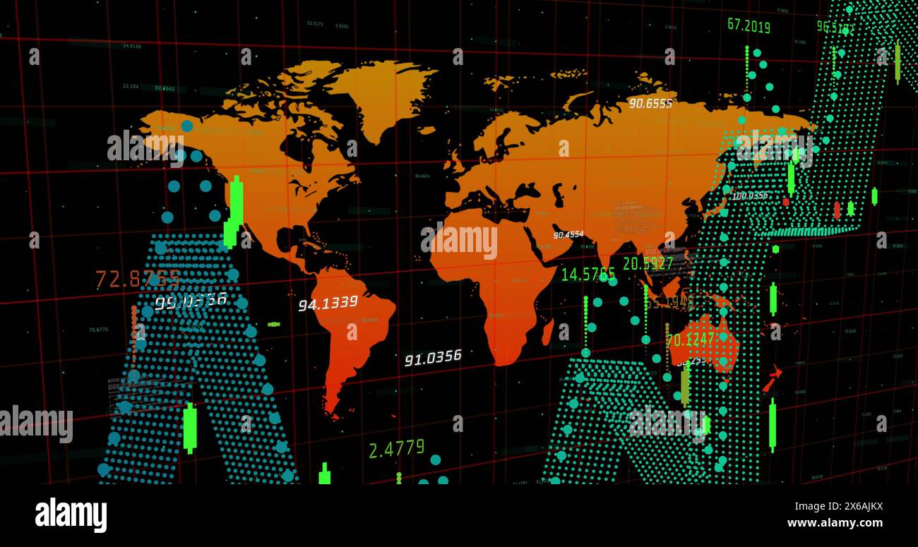World map data lines text hi-res stock photography and images - Alamy