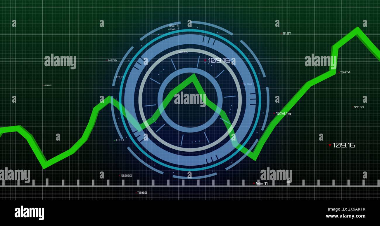 Image of scope scanning and financial data processing Stock Photo - Alamy