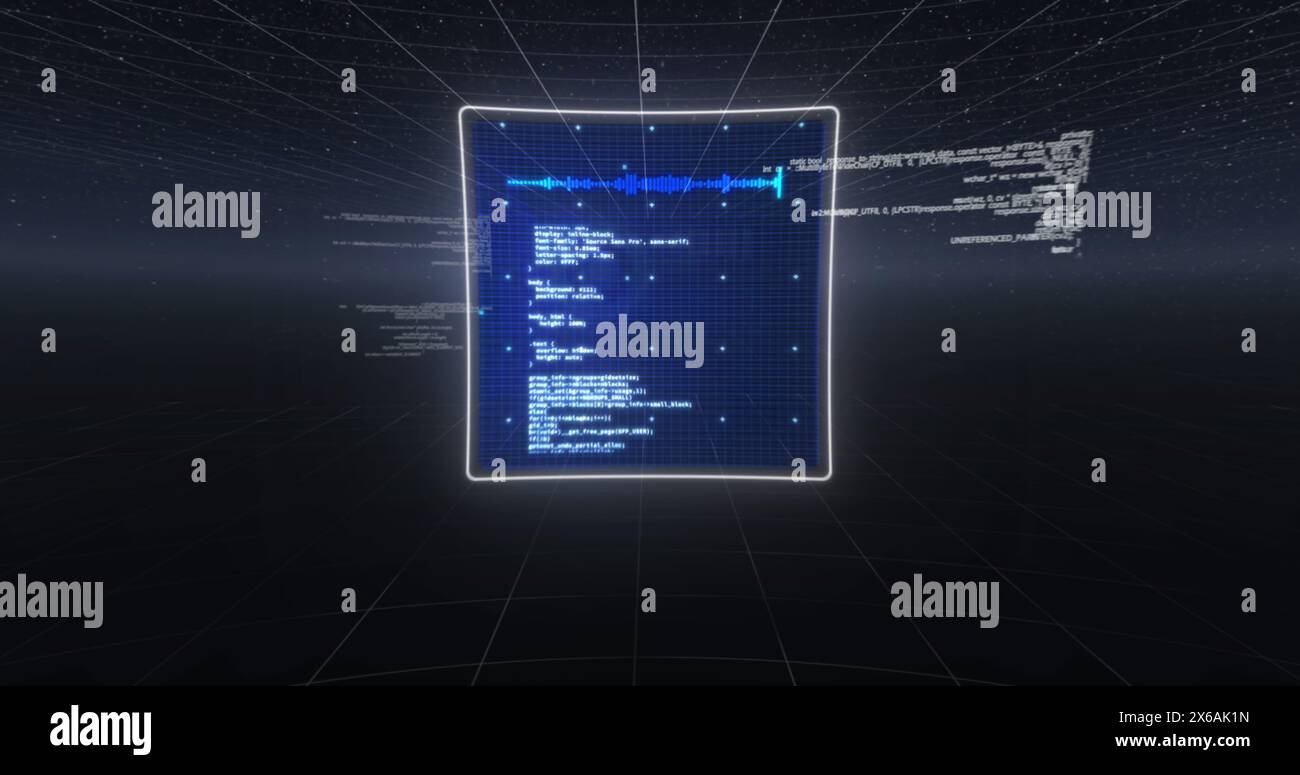 Image of data processing over grid Stock Photo - Alamy