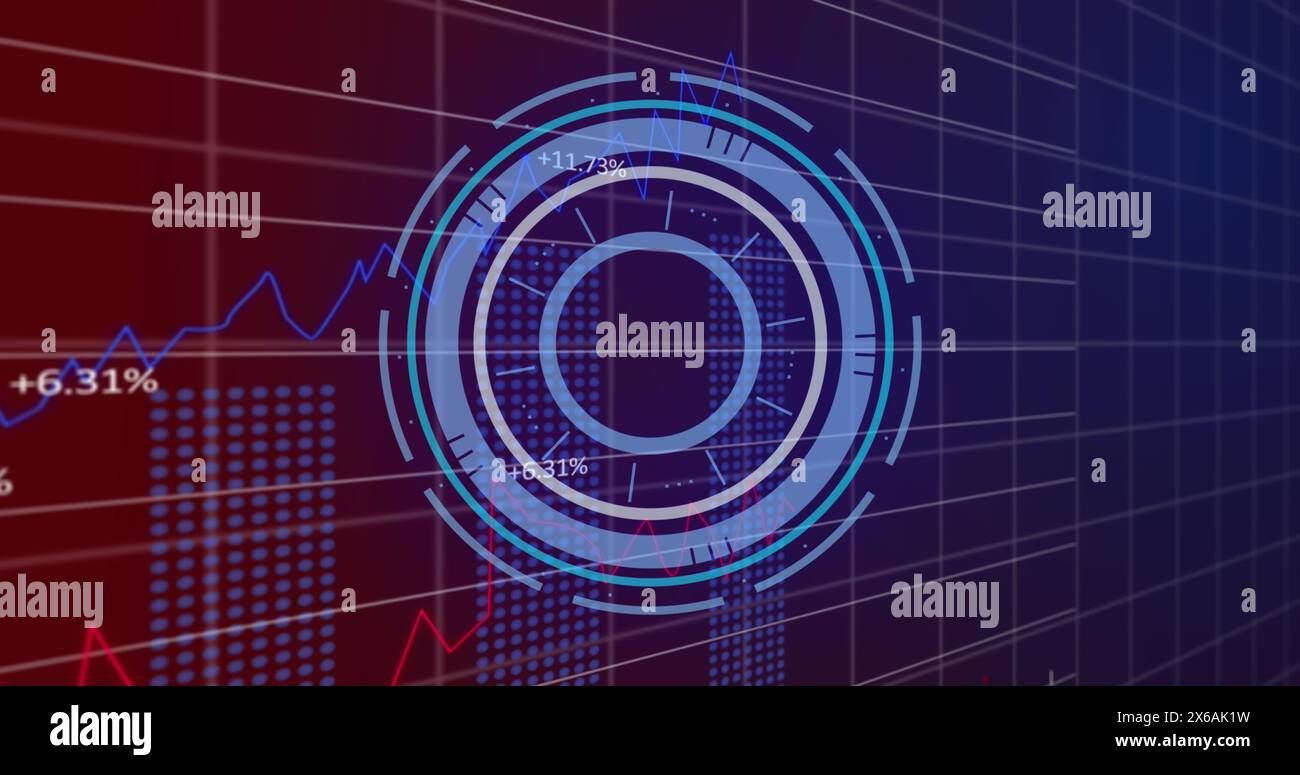 Image of scope scanning and financial data processing Stock Photo - Alamy