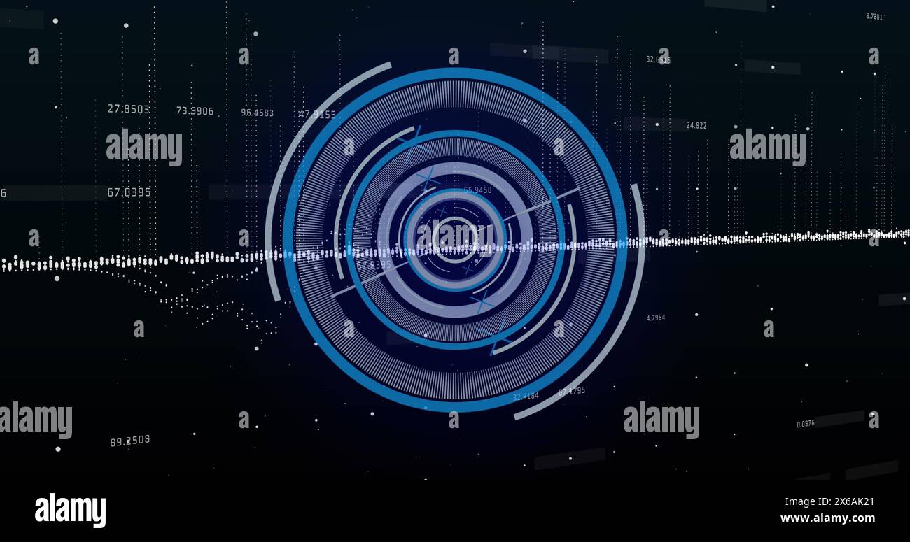 Image of scope scanning and financial data processing Stock Photo - Alamy