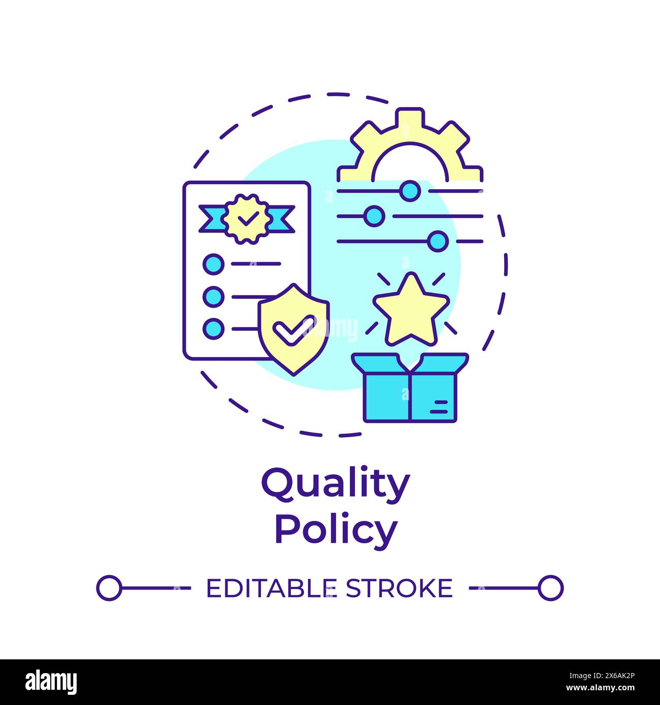 Quality Policy Multi Color Concept Icon Stock Vector Image And Art Alamy