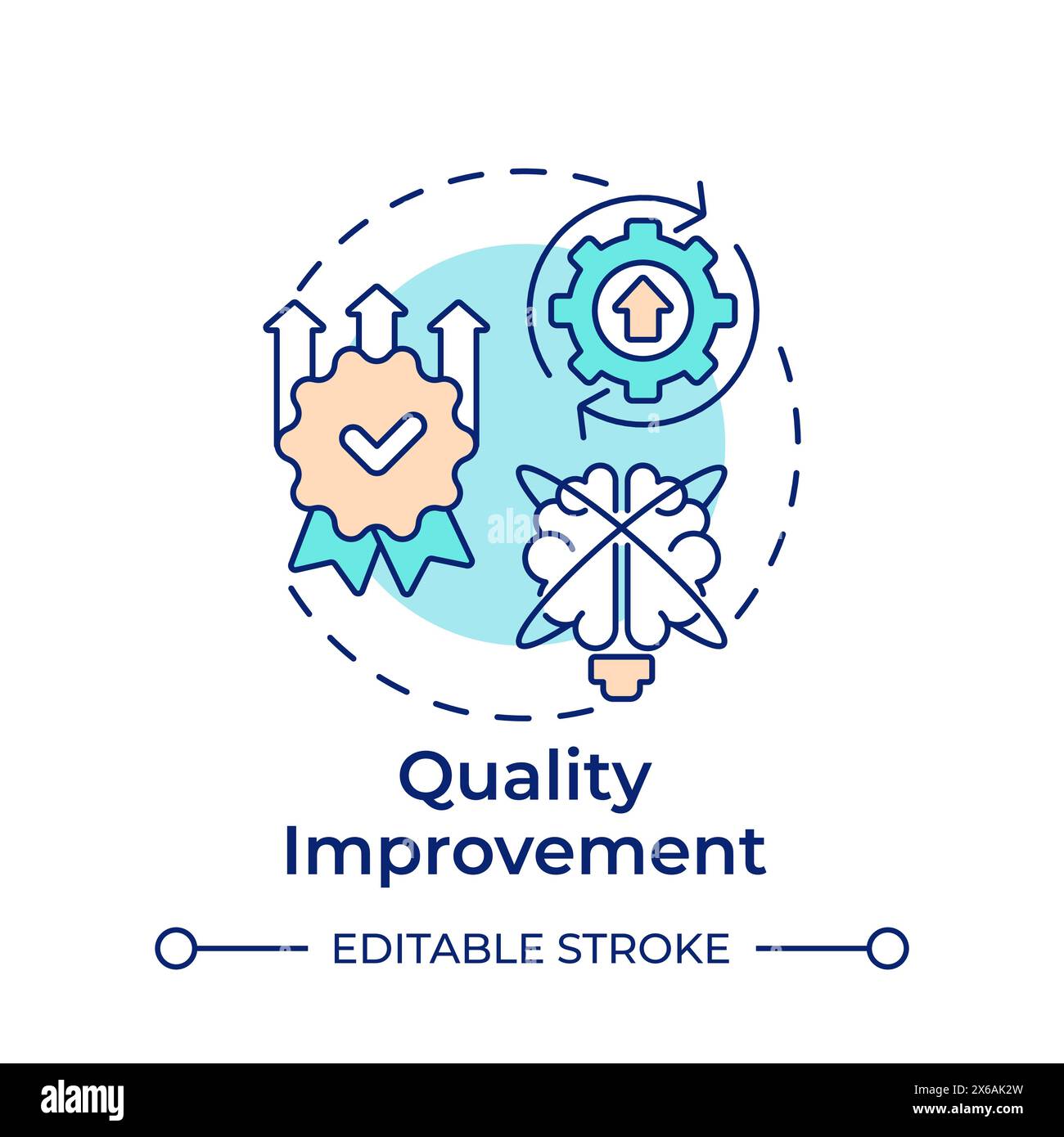 Quality improvement multi color concept icon Stock Vector Image & Art - Alamy