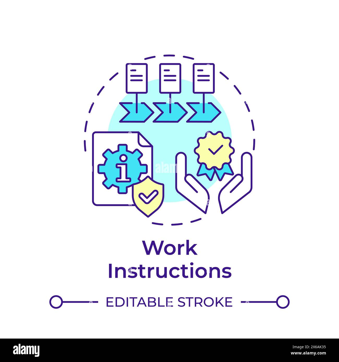 Work instructions multi color concept icon Stock Vector Image & Art - Alamy