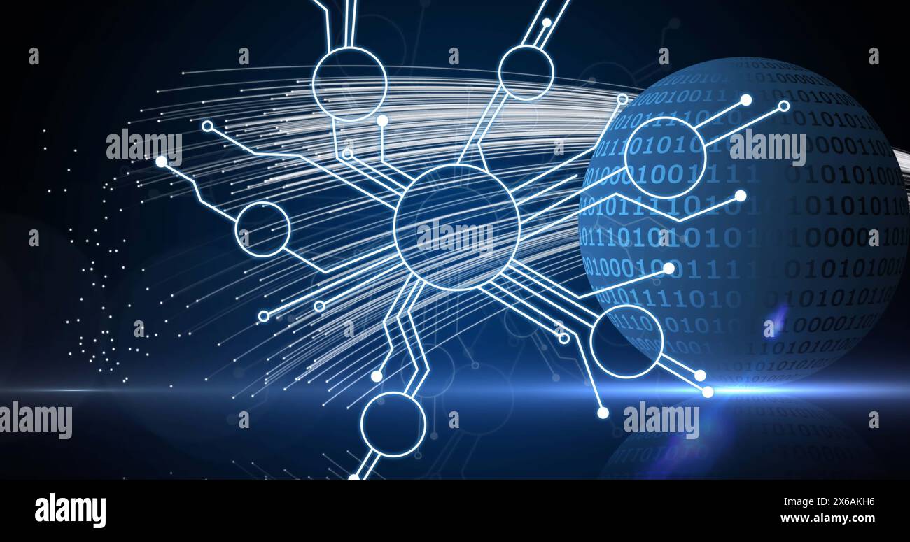 Flash sale text over black background against binary coding and globe Stock Photo - Alamy