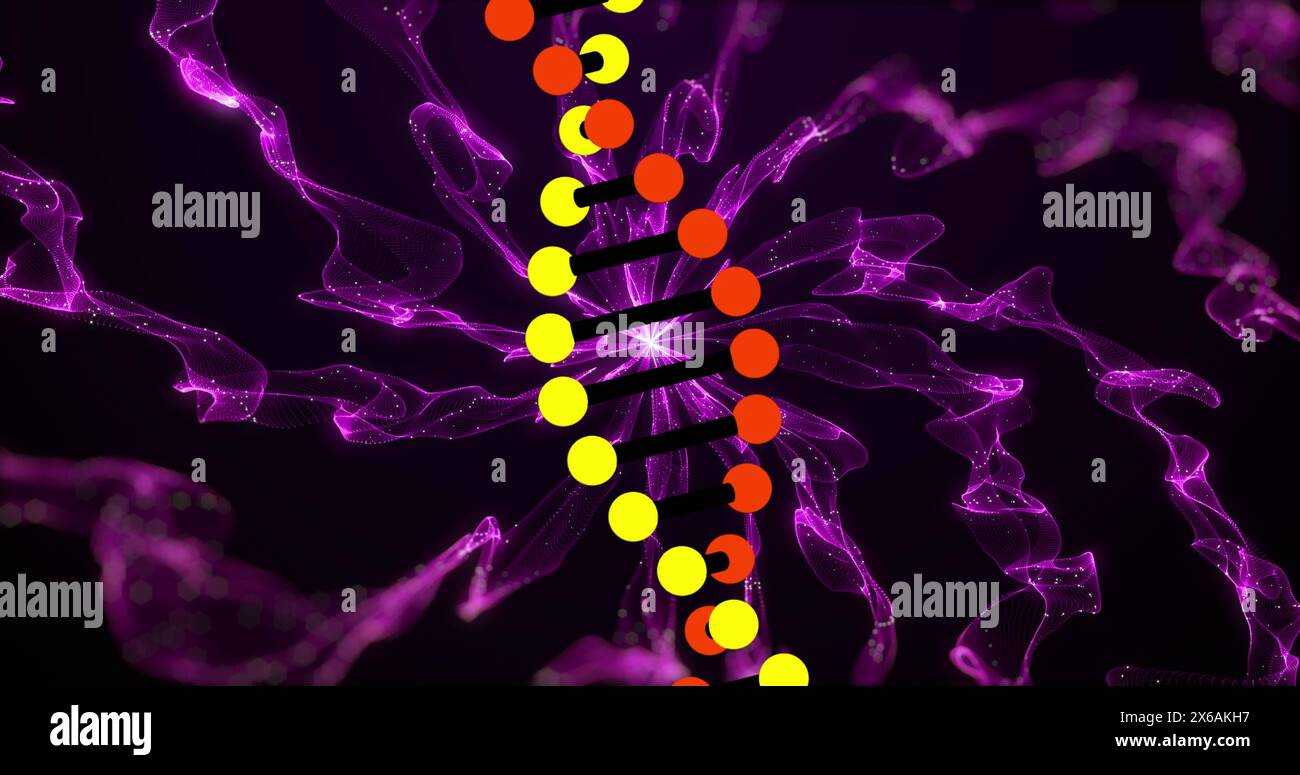 Dna strand animation over digital hi-res stock photography and images ...