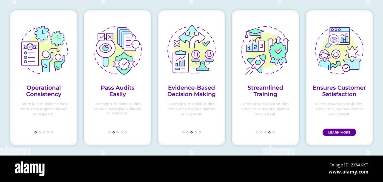 Qms Benefits Onboarding Mobile App Screen Stock Vector Image And Art Alamy