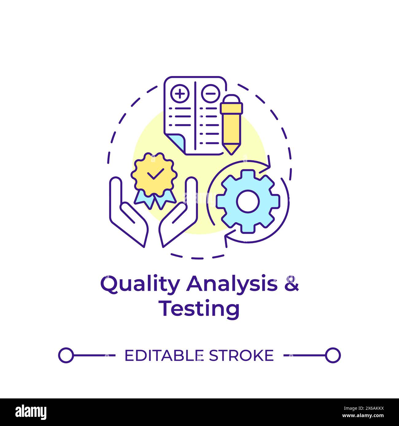 Quality analysis and testing multi color concept icon Stock Vector ...