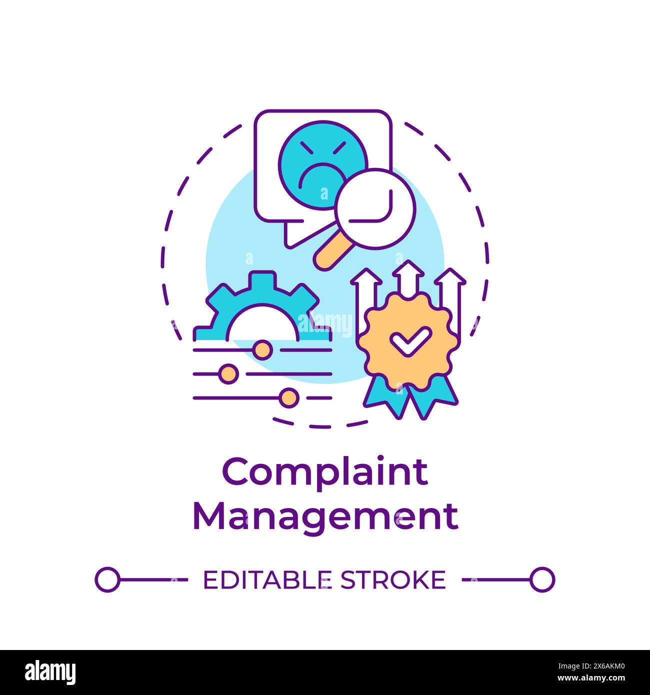 Complaint management multi color concept icon Stock Vector Image & Art ...