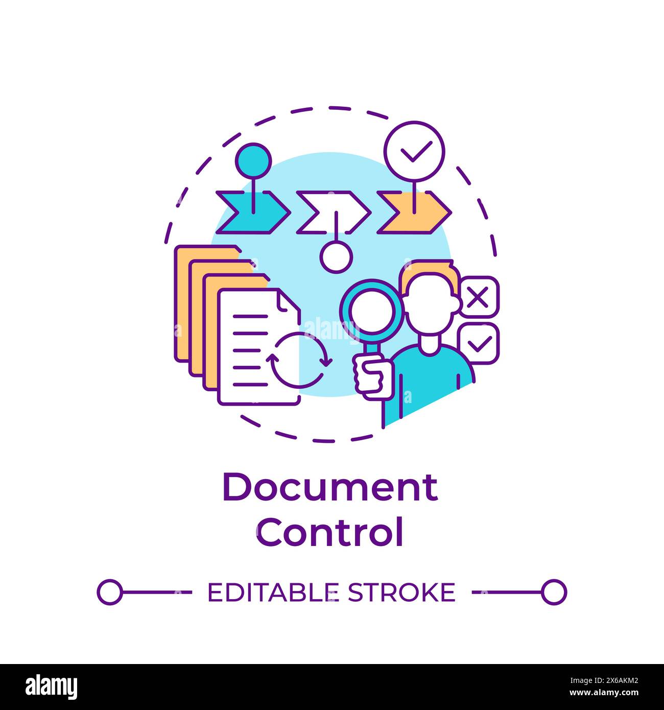 Document control multi color concept icon Stock Vector Image & Art - Alamy