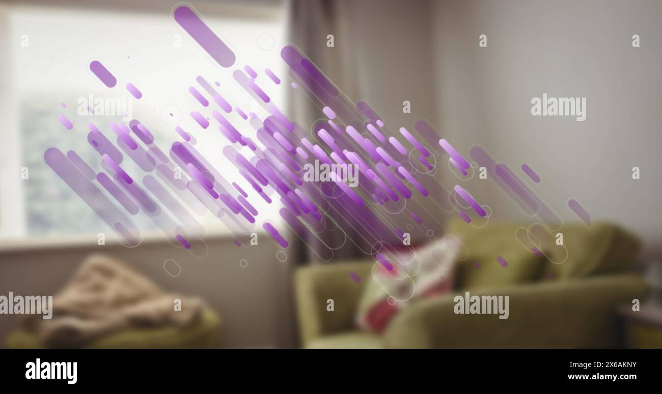 Image of shapes moving over empty house interior Stock Photo - Alamy