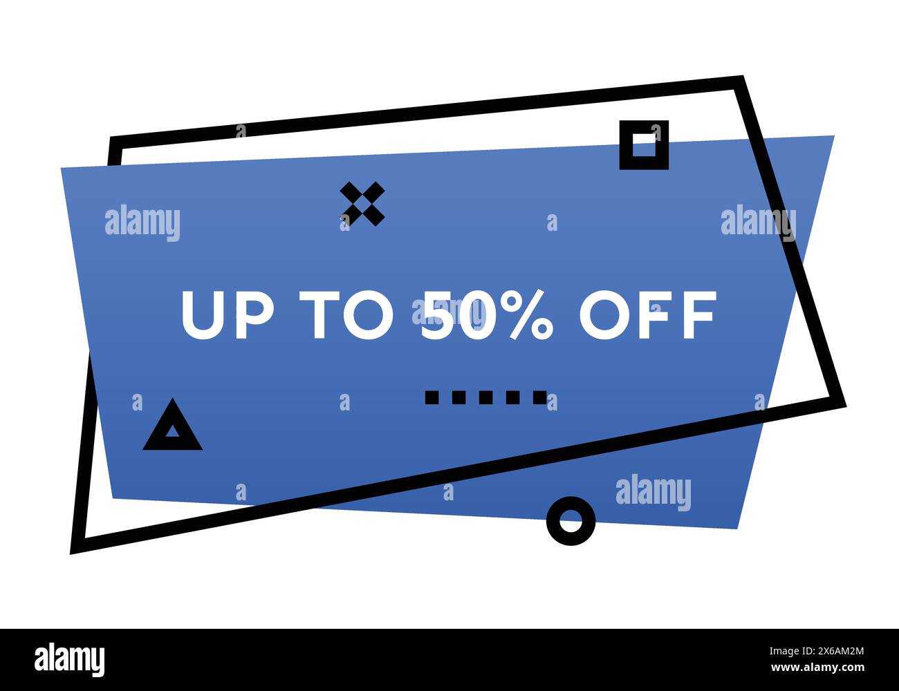Up to 50% off blue geometric trendy banner. Modern gradient shape with ...