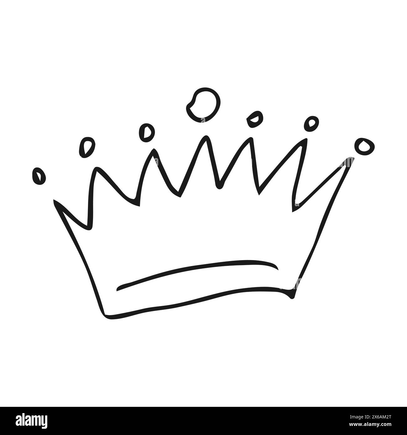 Hand drawn crown. Simple graffiti sketch queen or king crown. Royal ...