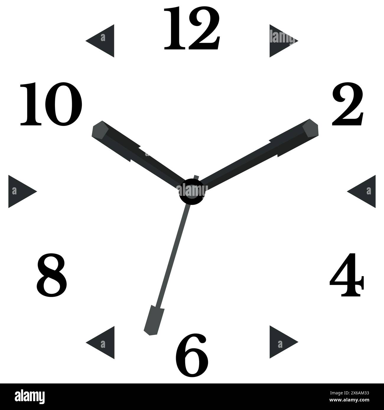 Vector illustration of mechanical clock. Clock face on white background ...