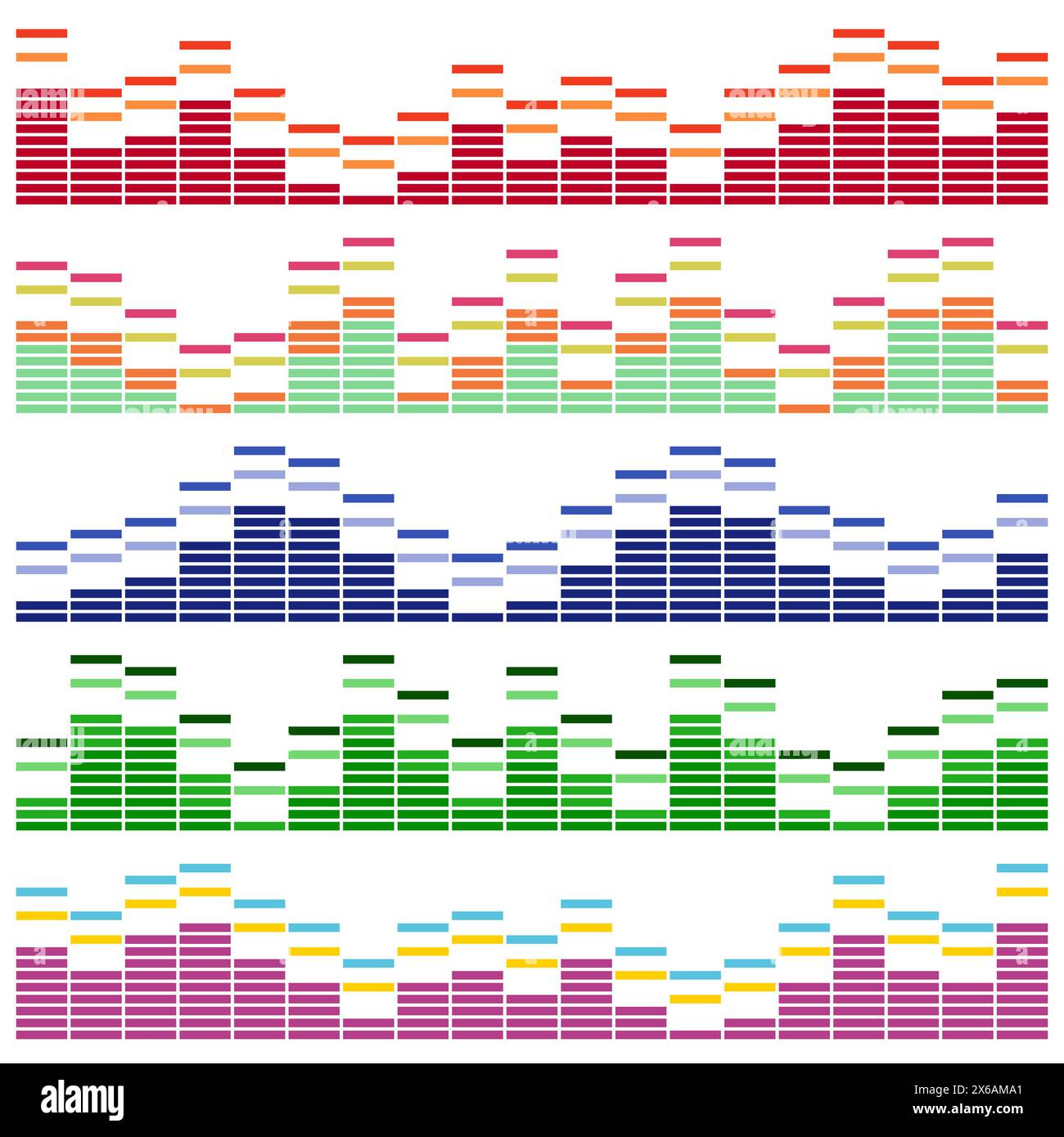 Sound waves vector set. Audio equalizer. Sound & audio waves isolated on white background Stock ...