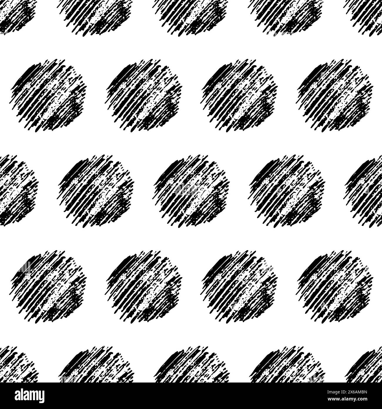 Seamless pattern with hand drawn black circle scribble smear. Abstract ...