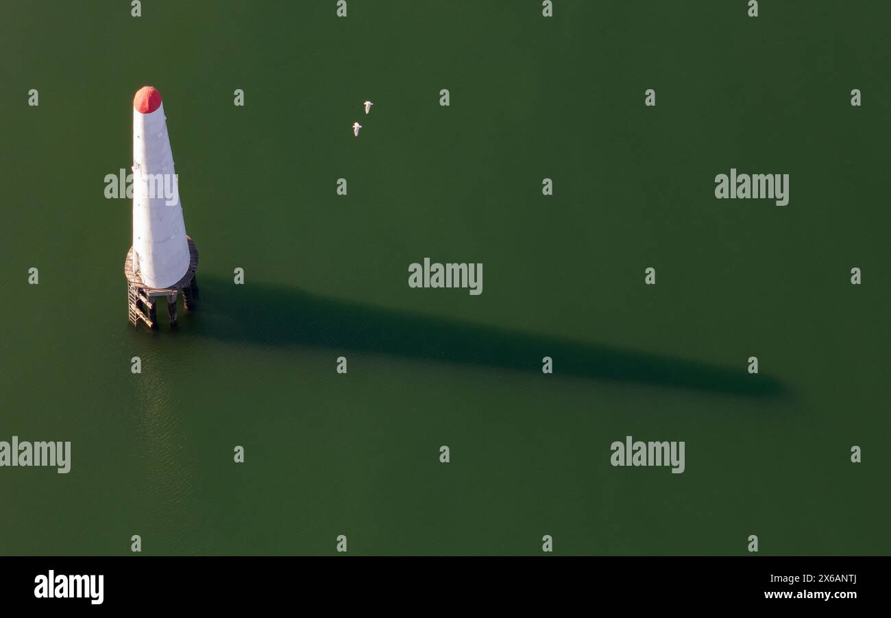 Melbourne Australia. Aerial view of Lighthouse in Port Phillip Bay at ...
