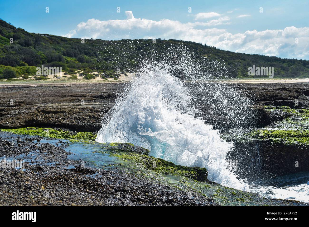 rock pools with waves at the beach Stock Photo - Alamy