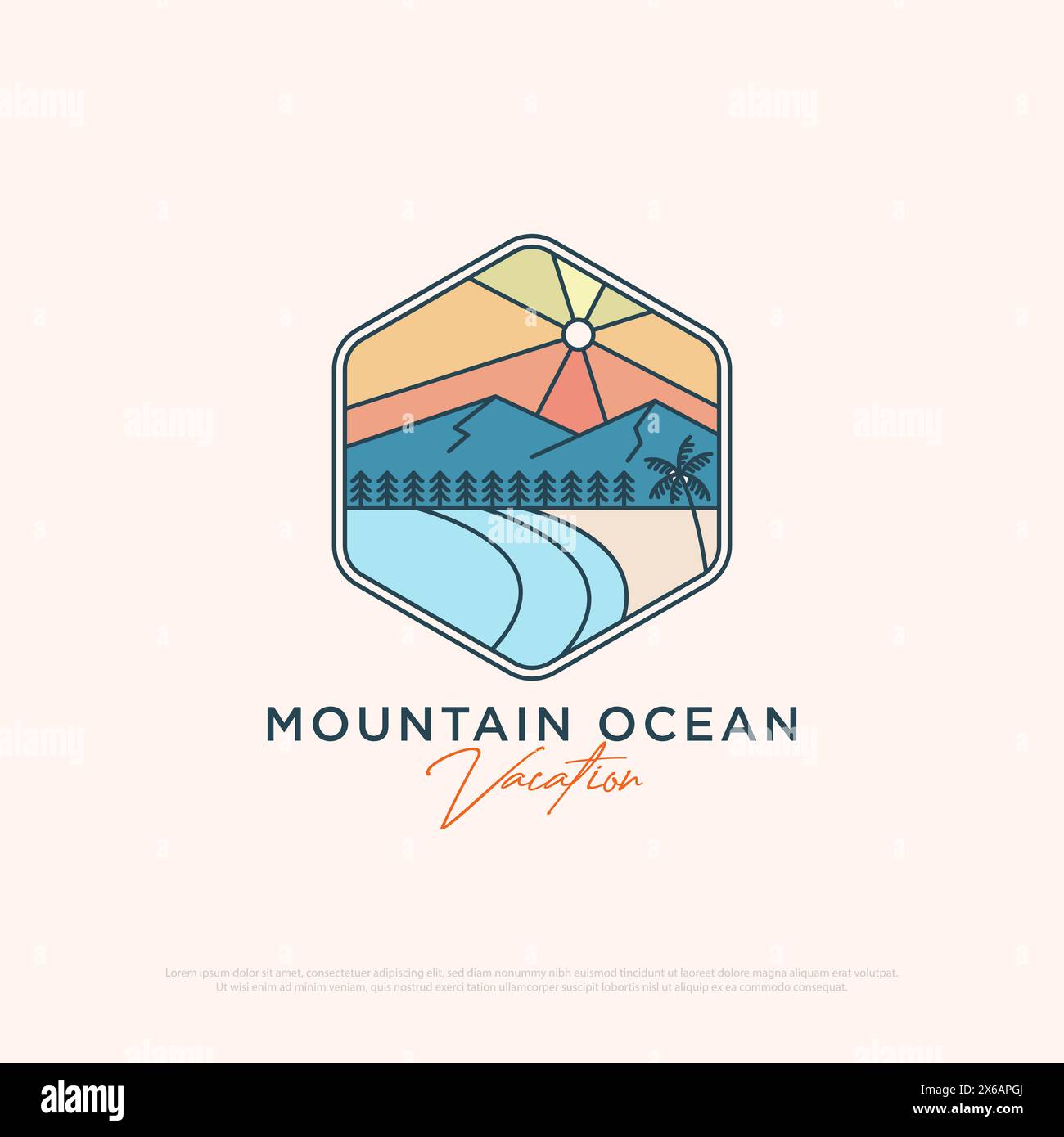 Mountain Ocean vacation logo design, travel agency logo vector ...