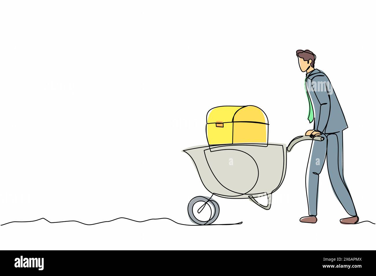 Wheelbarrow pushing Stock Vector Images - Alamy