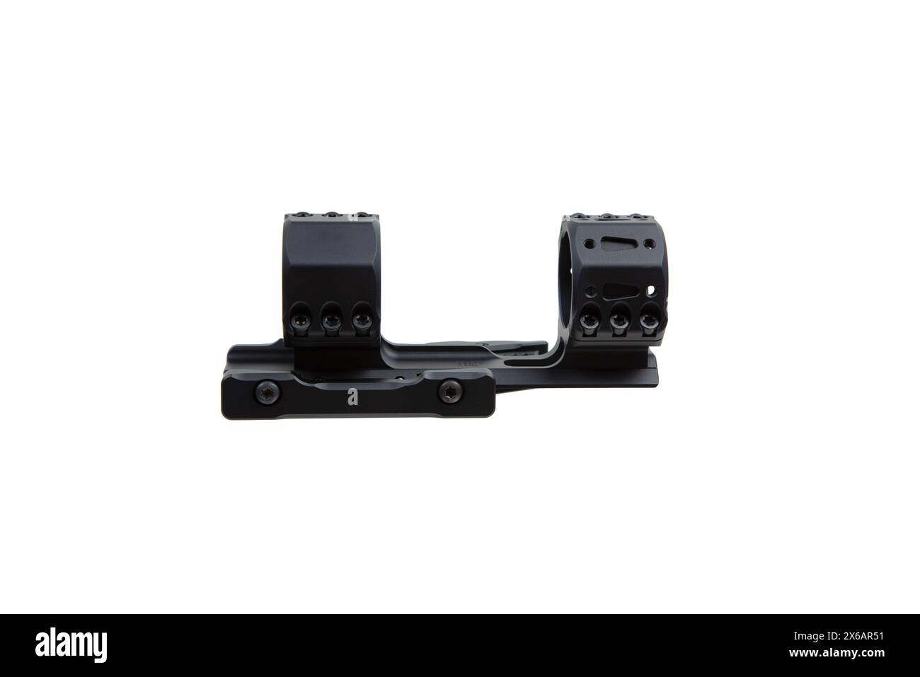 Quick disconnect mount made for holding a scope on a rifle isolated on ...