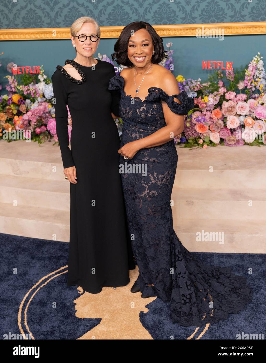 Betsy Beers and Shonda Rhimes attend Netflix Bridgerton season 3 ...
