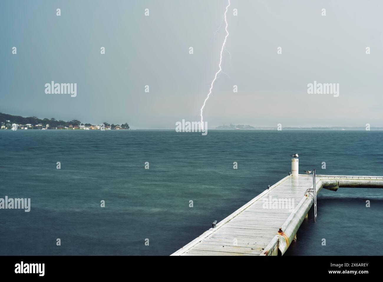 storm over Lake Macquarie Stock Photo - Alamy