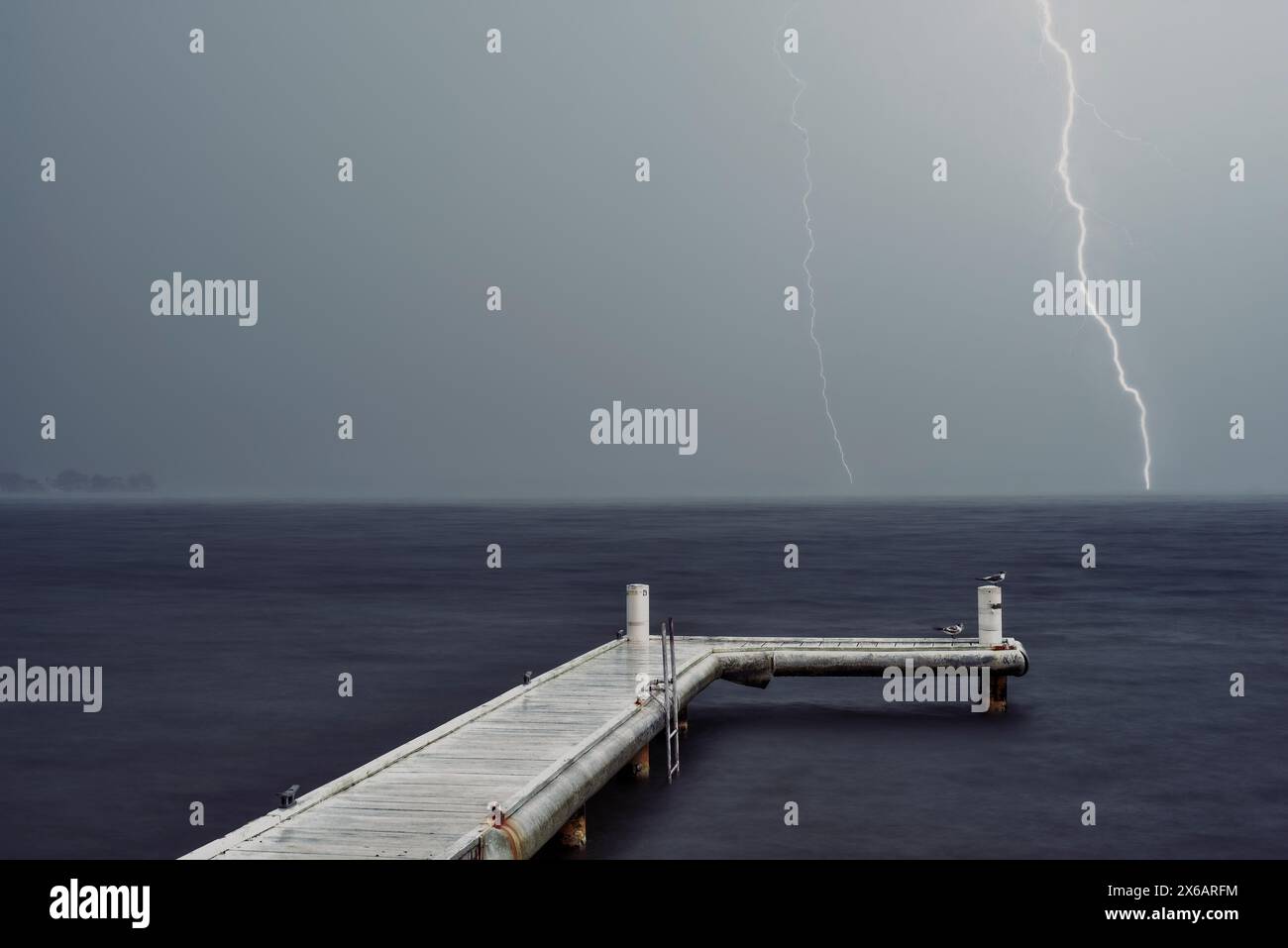 storm over Lake Macquarie Stock Photo - Alamy