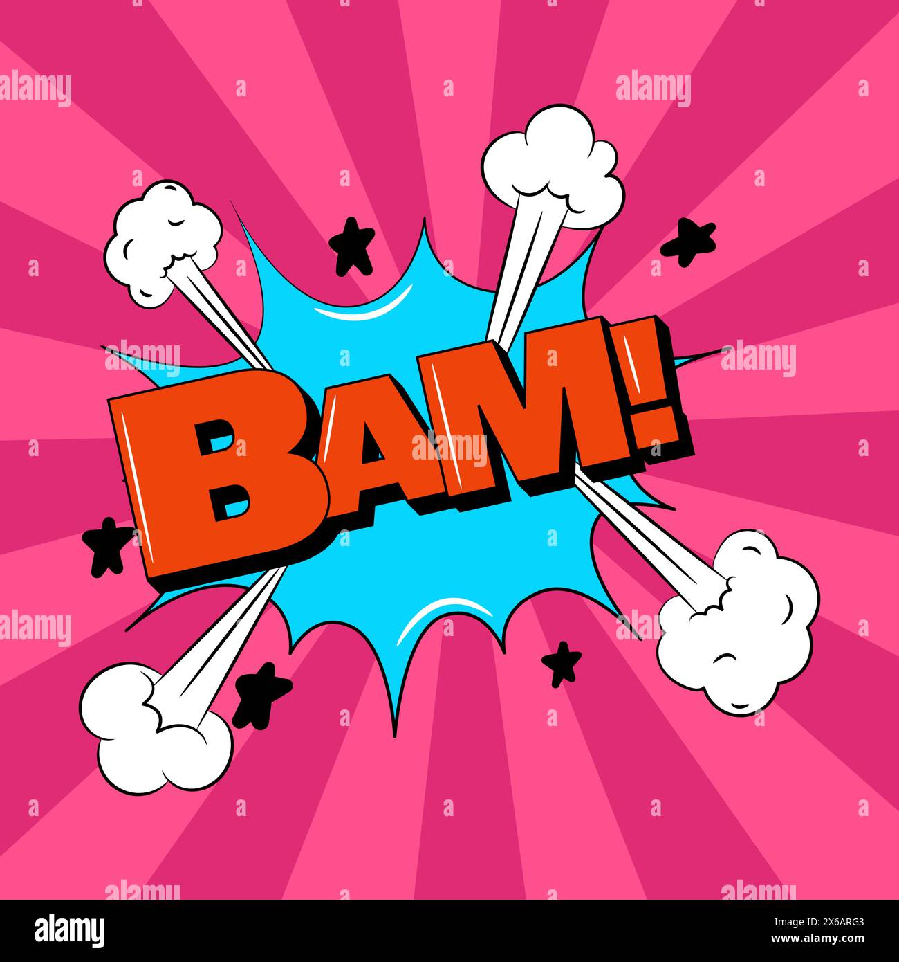 Bam speech bubble in trendy pop art style. Comic sound effect Stock ...