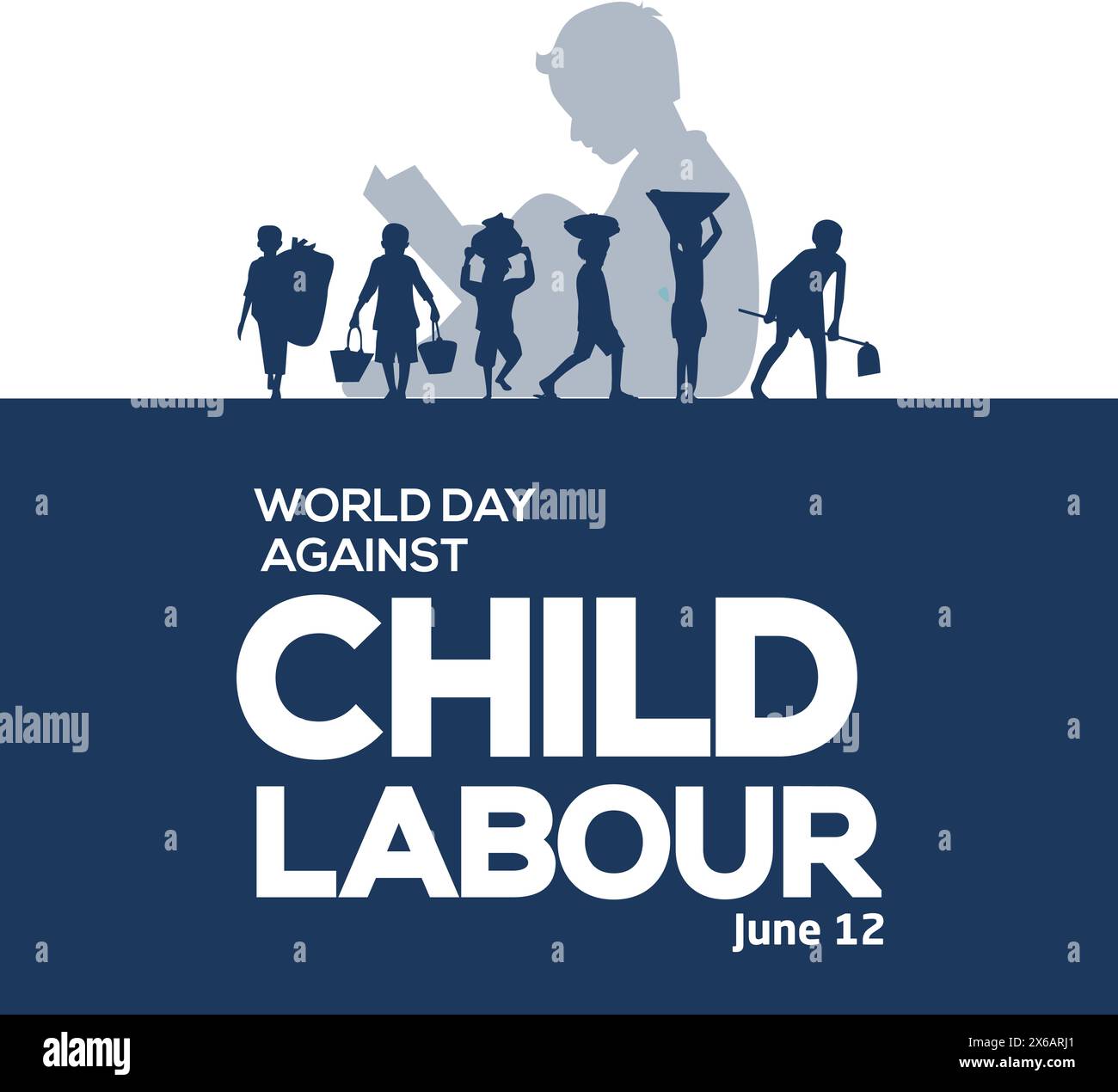 World Day Against Child Labor Concept With Child. abstract vector ...