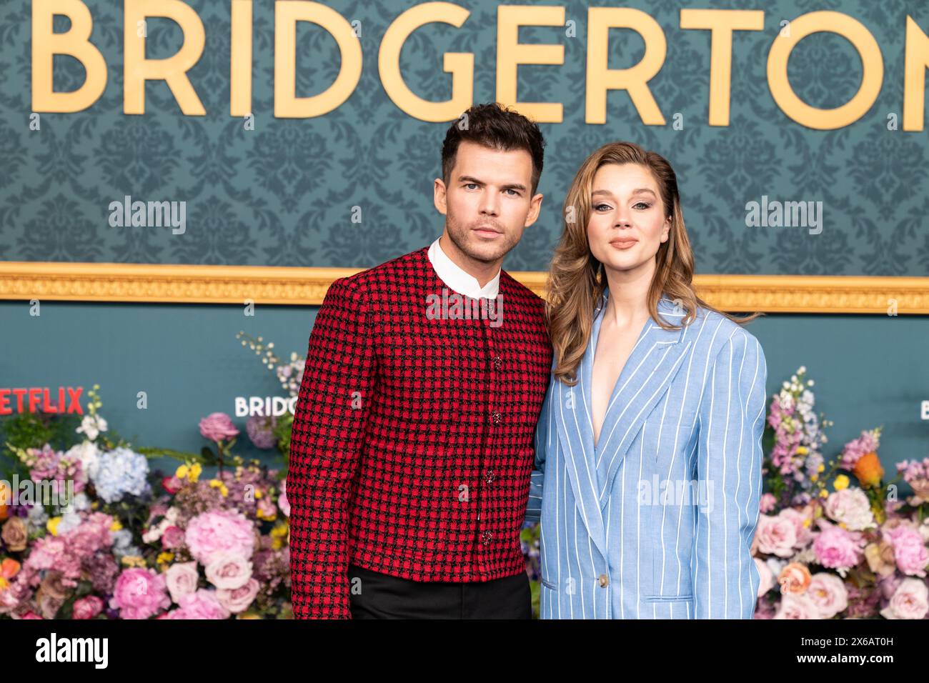 Luke Newton and Claudia Jessie attend Netflix Bridgerton season 3 ...