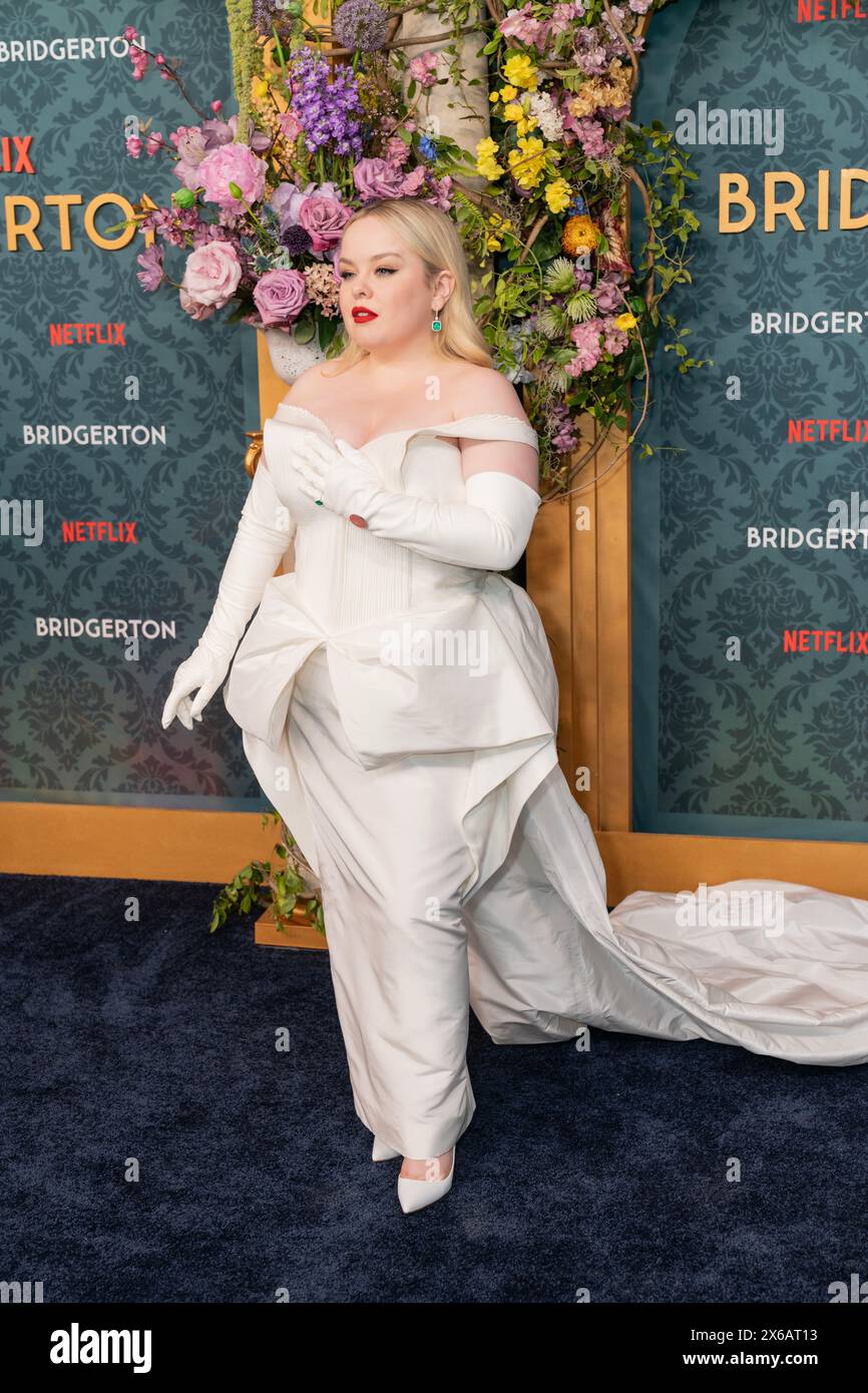 Nicola Coughlan wearing dress by Danielle Frankel attends Netflix ...